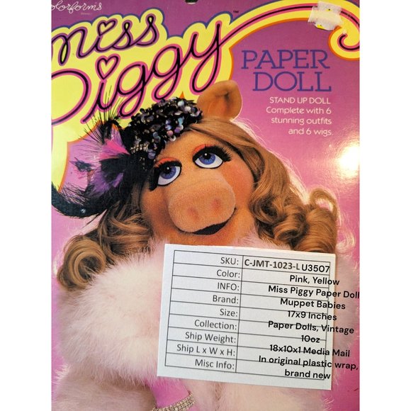 Miss Piggy | Other | Vintage Miss Piggy Paper Doll Muppets Colorforms ...